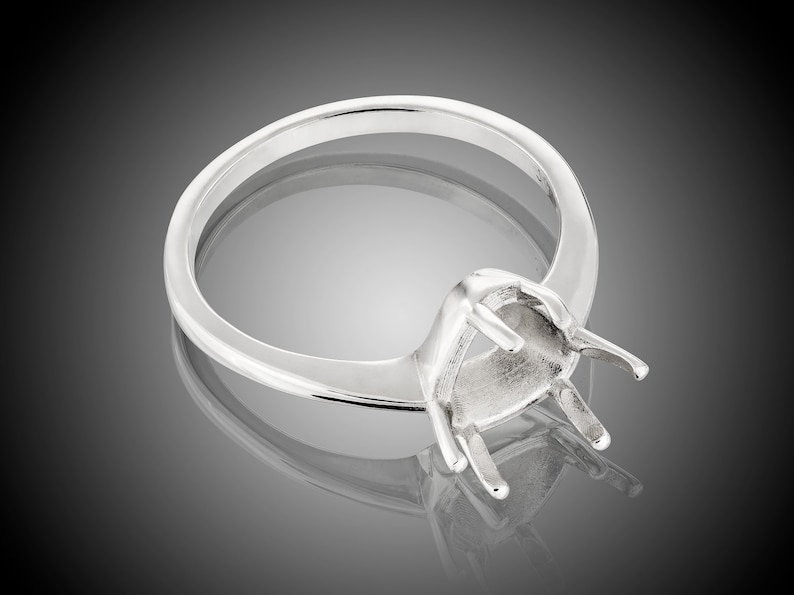 Premium Sterling Silver, Trillion Ring Setting. 7 Different Gemstone ...