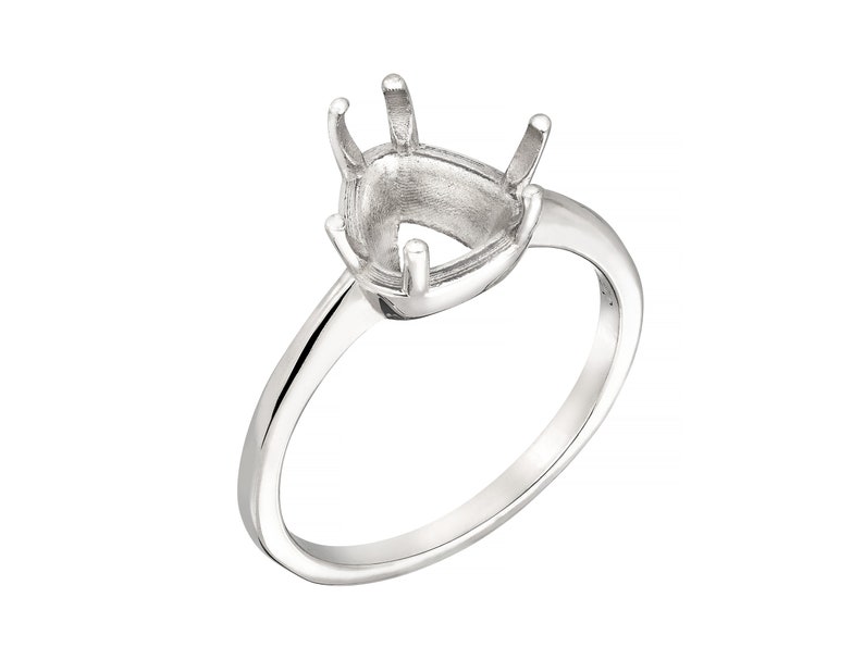 Premium Sterling Silver, Trillion Ring Setting. 7 Different Gemstone ...