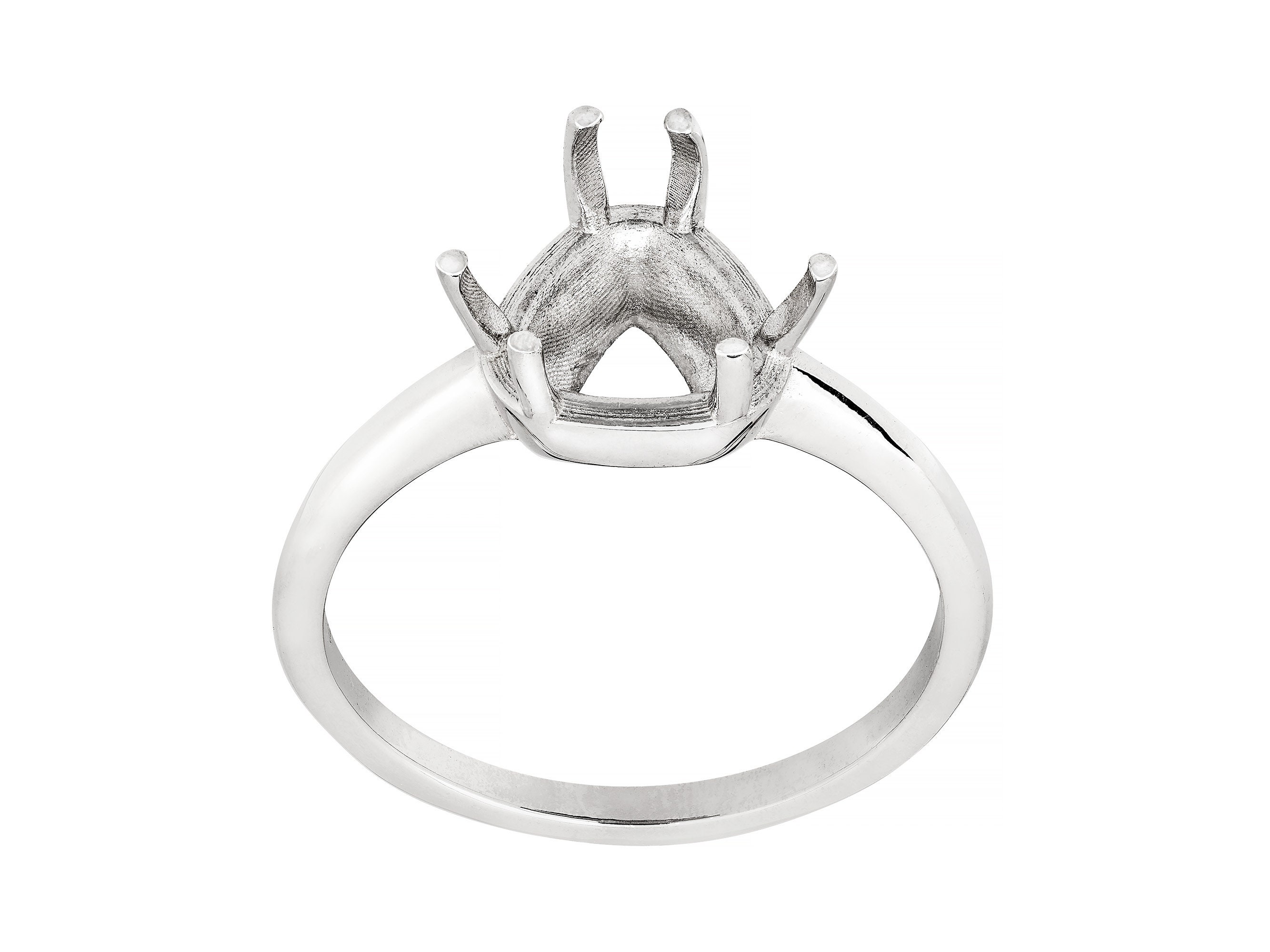 Sterling Silver Trillion Ring Setting, 6-prong, Polished - Etsy