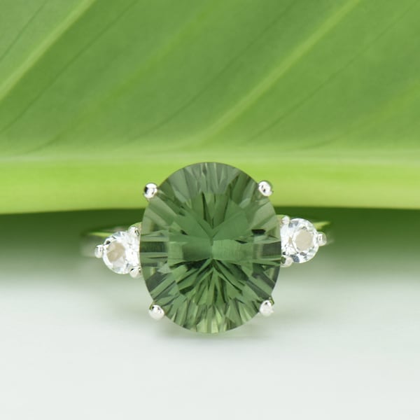 Prasiolite Ring - Etsy