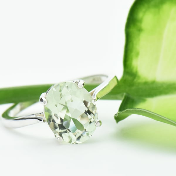 Prasiolite Ring - Etsy