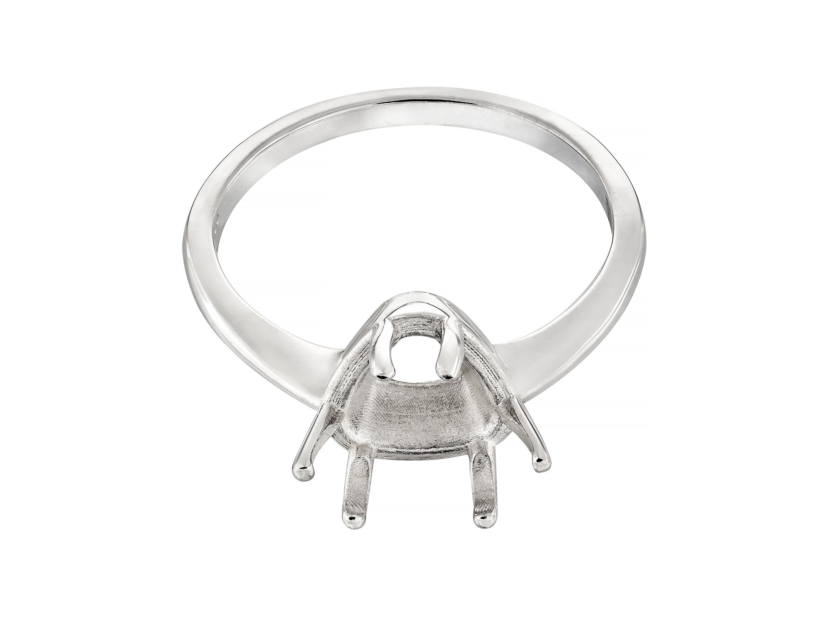 Sterling Silver Trillion Ring Setting, 6-prong, Polished - Etsy