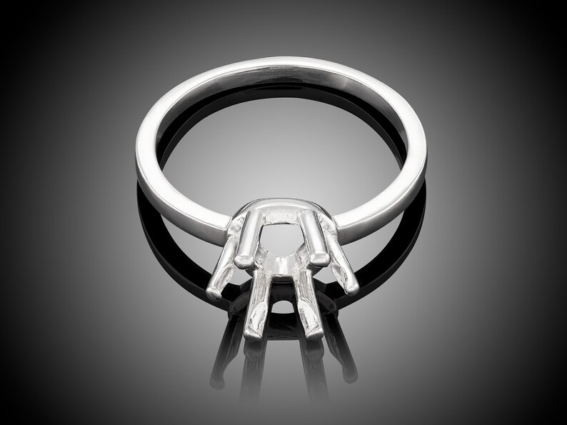 Premium Sterling Silver Trillion ring setting. 7 different | Etsy