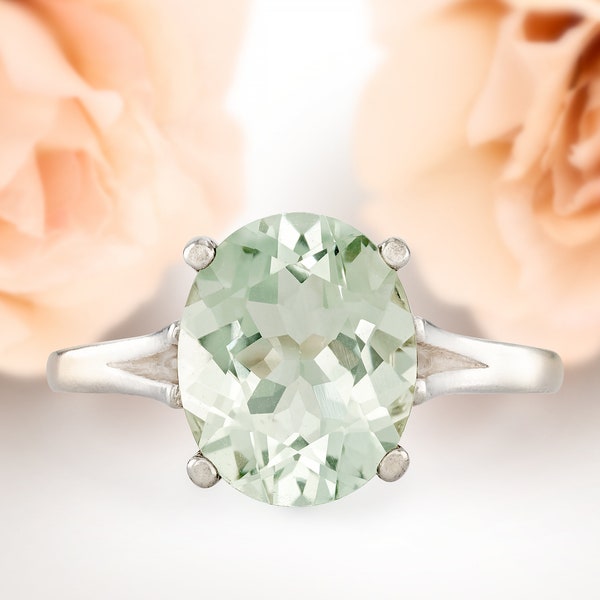 Prasiolite Ring - Etsy