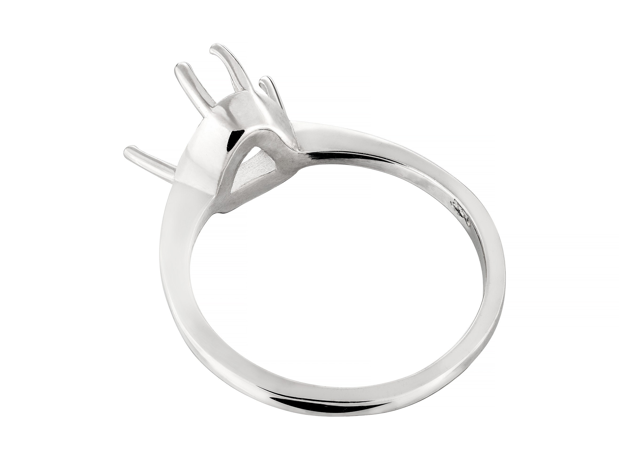 Sterling Silver Trillion Ring Setting, 6-prong, Polished - Etsy