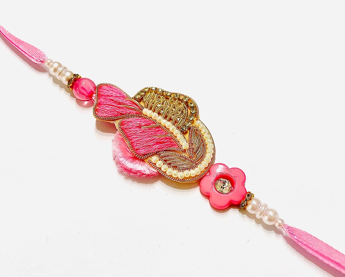 Handmade Rakhi With a Touch of Gold and Moti small Pearl for the ...