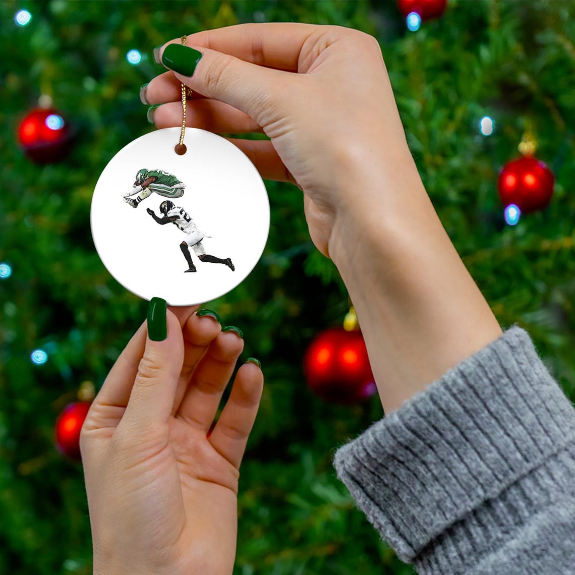 Saquon Barkley Reverse Hurdle Jump Christmas Ornament - Philadelphia ...
