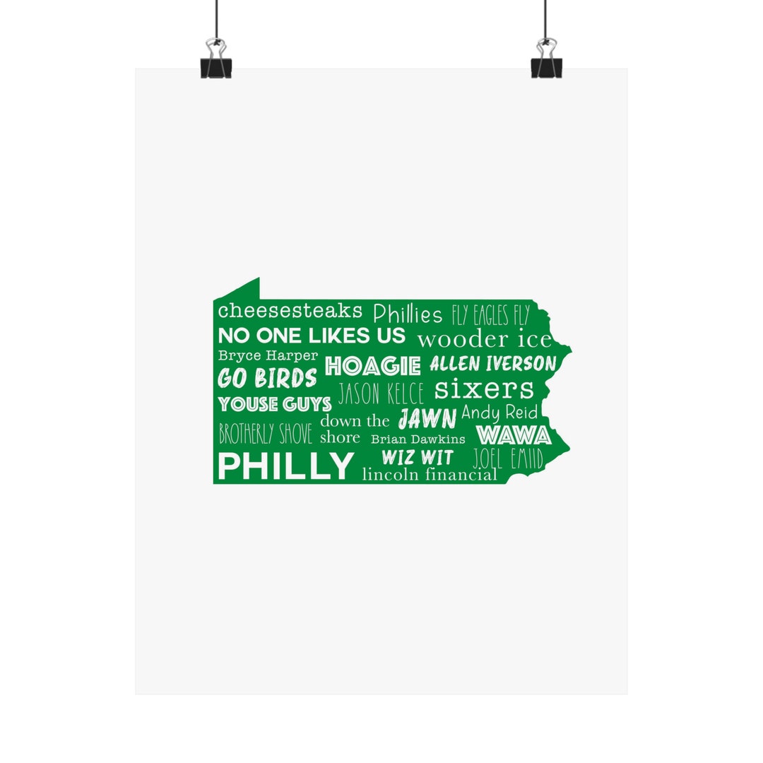 Philadelphia Fan Art Matte Vertical Poster - Eagles Kelly Green ...