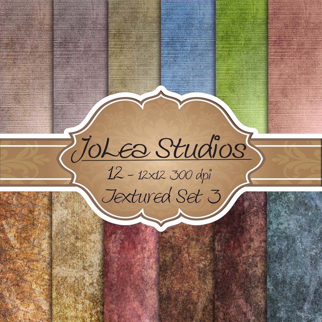 Digital Paper Texture Set 3 Theme, 12 X 12, Scrapbook Paper, Instant ...
