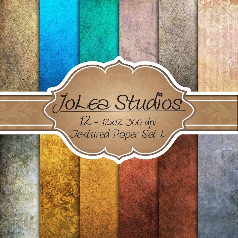 Digital Paper Texture Set 4 Theme, 12 X 12, Instant Download, 300 Dpi ...