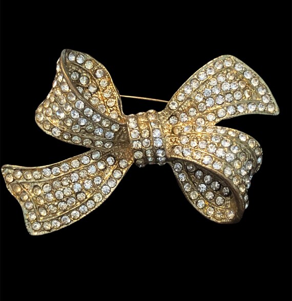 vintage bow pin - Gem