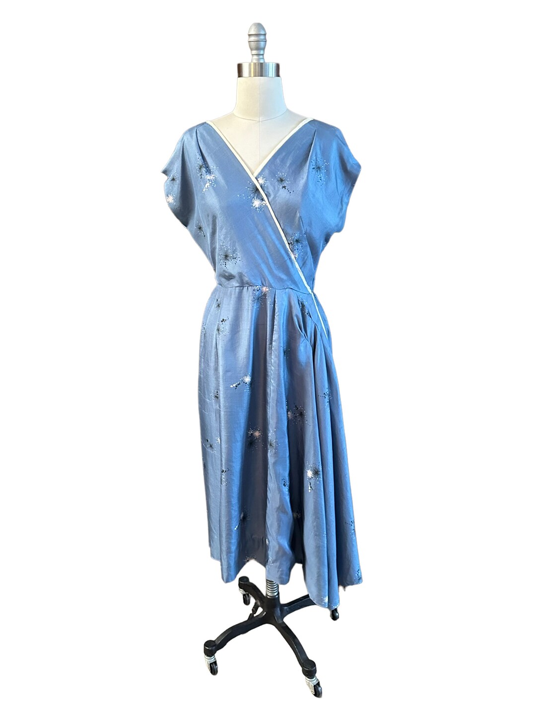 Vintage 1950s Dress, Atomic Star Starburst Print, Novalty Print, MCM ...
