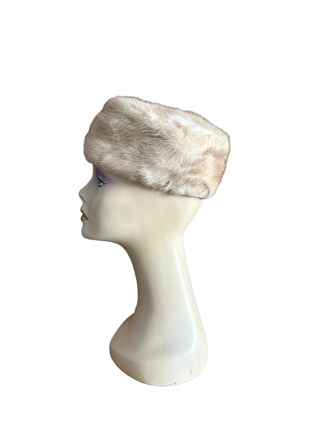 Vintage Winter Cream Color Fur Hat - Etsy