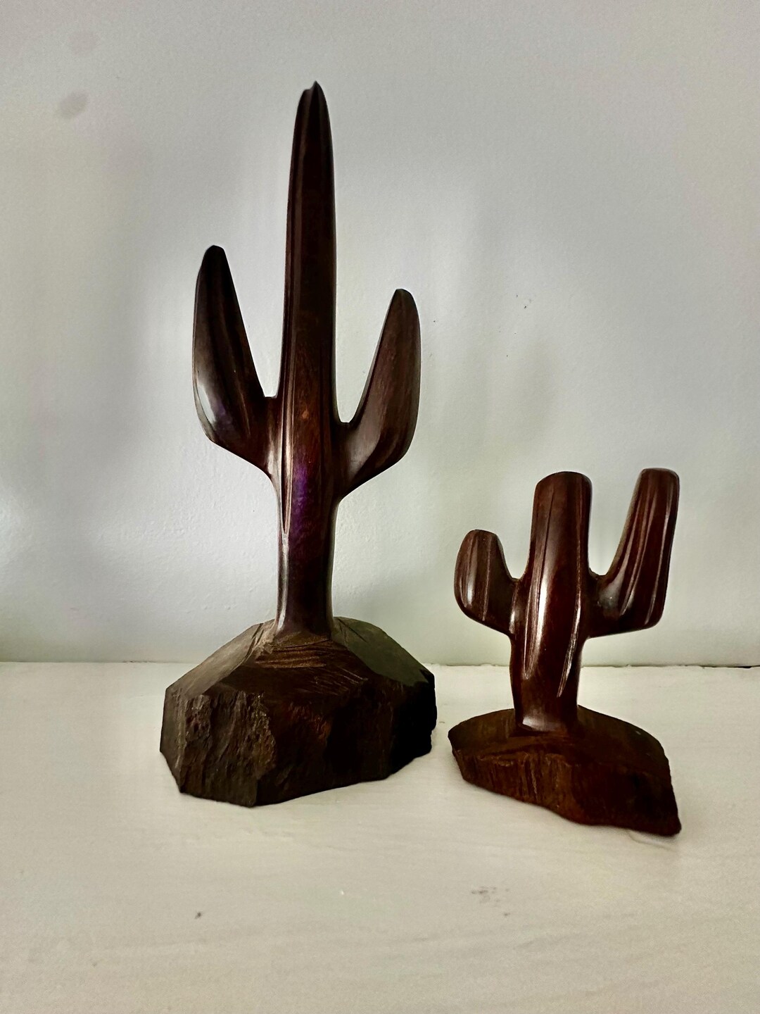 Vintage 1960’s Wooden Cactus Set, Bohemian Esthetic, MCM, Western Decor ...
