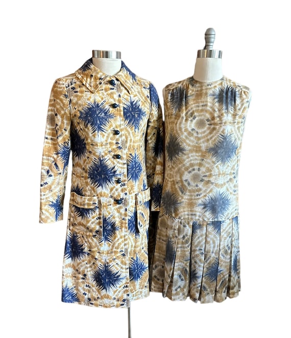 Vintage 1960’s Mod style Dress set with matching coat… - Gem