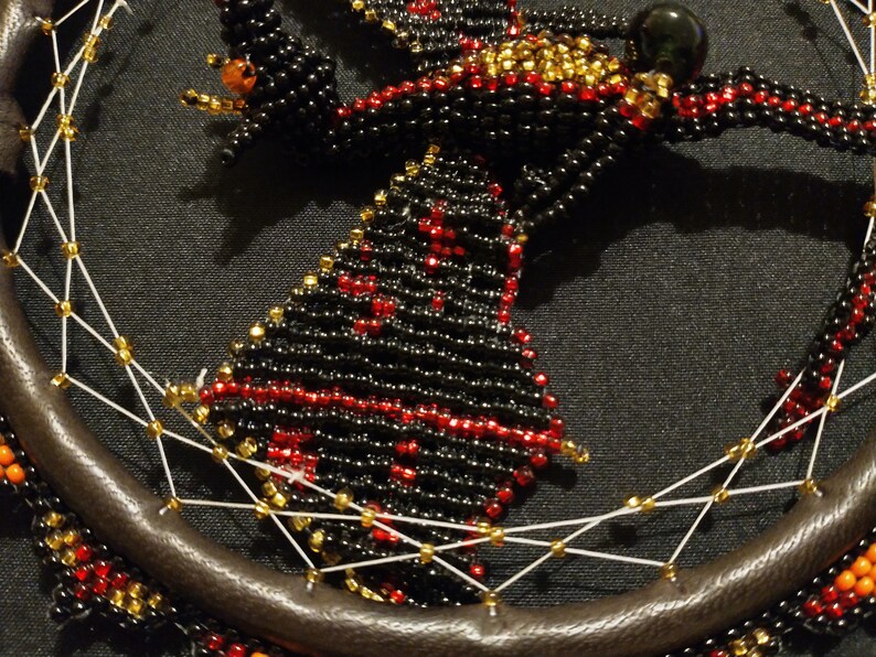 Dragon Beaded Dream Catcher 3D 14" Red Black Orange - Etsy