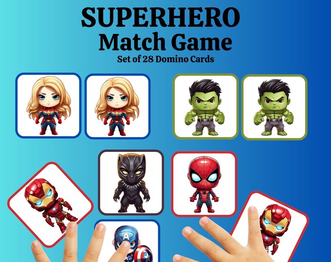 Superhero Match Game for Toddlers and Preschool Busy Activities, Fun ...