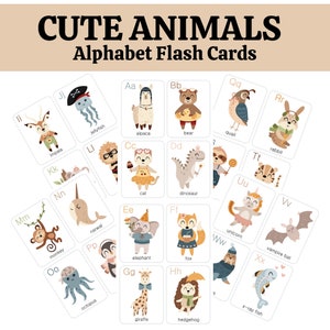 Flashcards A-Z Adorable Animals, Preschool, Toddler, Child - Life Long ...