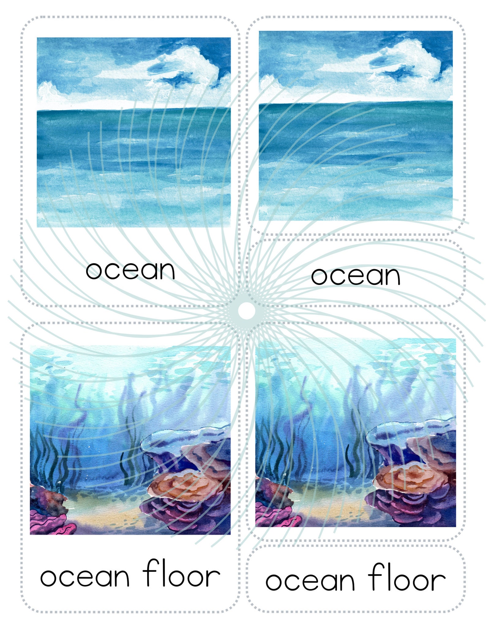 3 Part Cards - Ocean - Flash Cards, Sea, Montessori Flashcards ...
