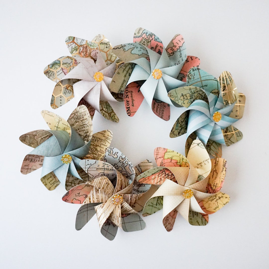 Pinwheels World Maps (437) - With Straws 6 Beautiful Double Spinners ...