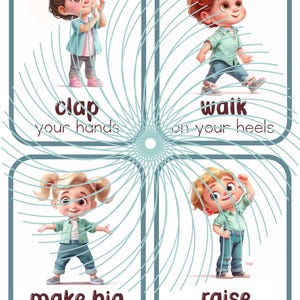 Movement Cards for Toddlers and Preschool Kids Get Moving, Busy ...