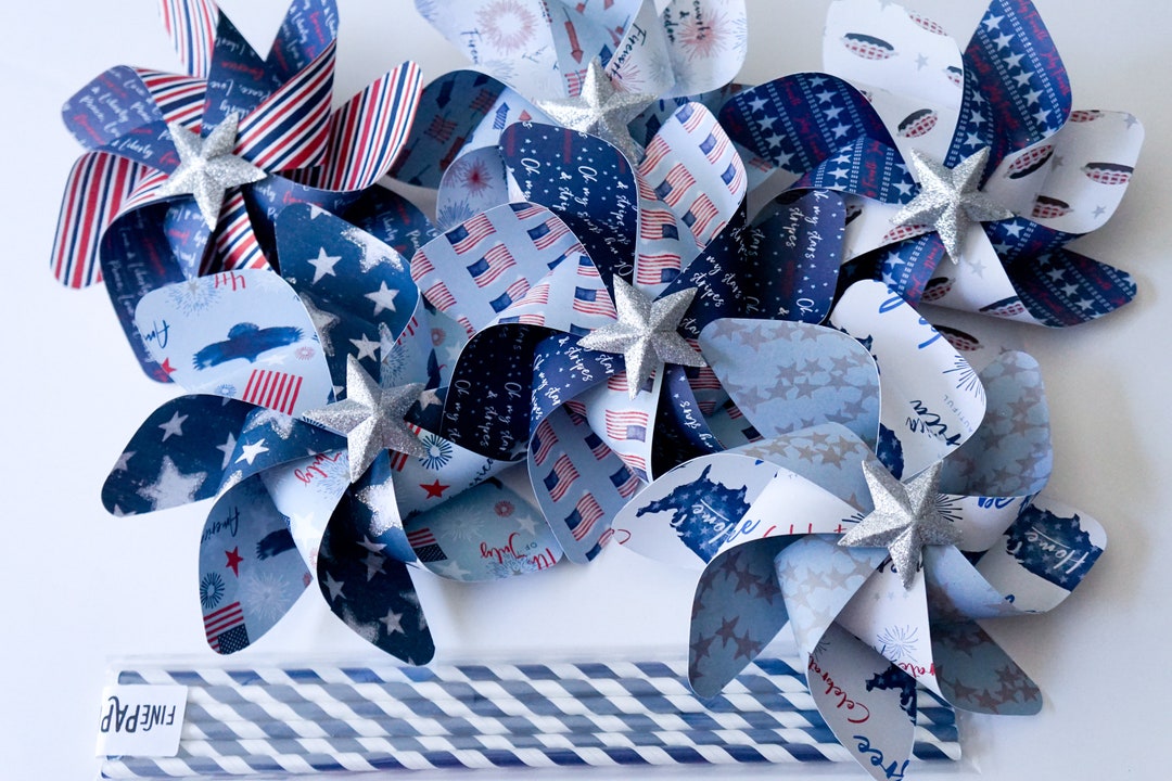 Pinwheels Fourth of July (884) With Straws Patriotic Independence Day ...