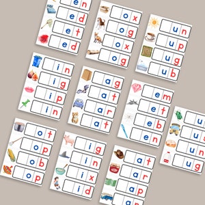 CVC Word Phonics Matching Cards Includes 40 Beginning, 40 Middle and 40 ...