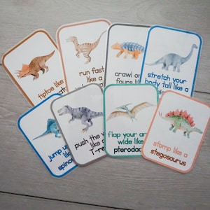 Movement Cards for Toddlers and Preschool Dinosaur, Busy Activities ...