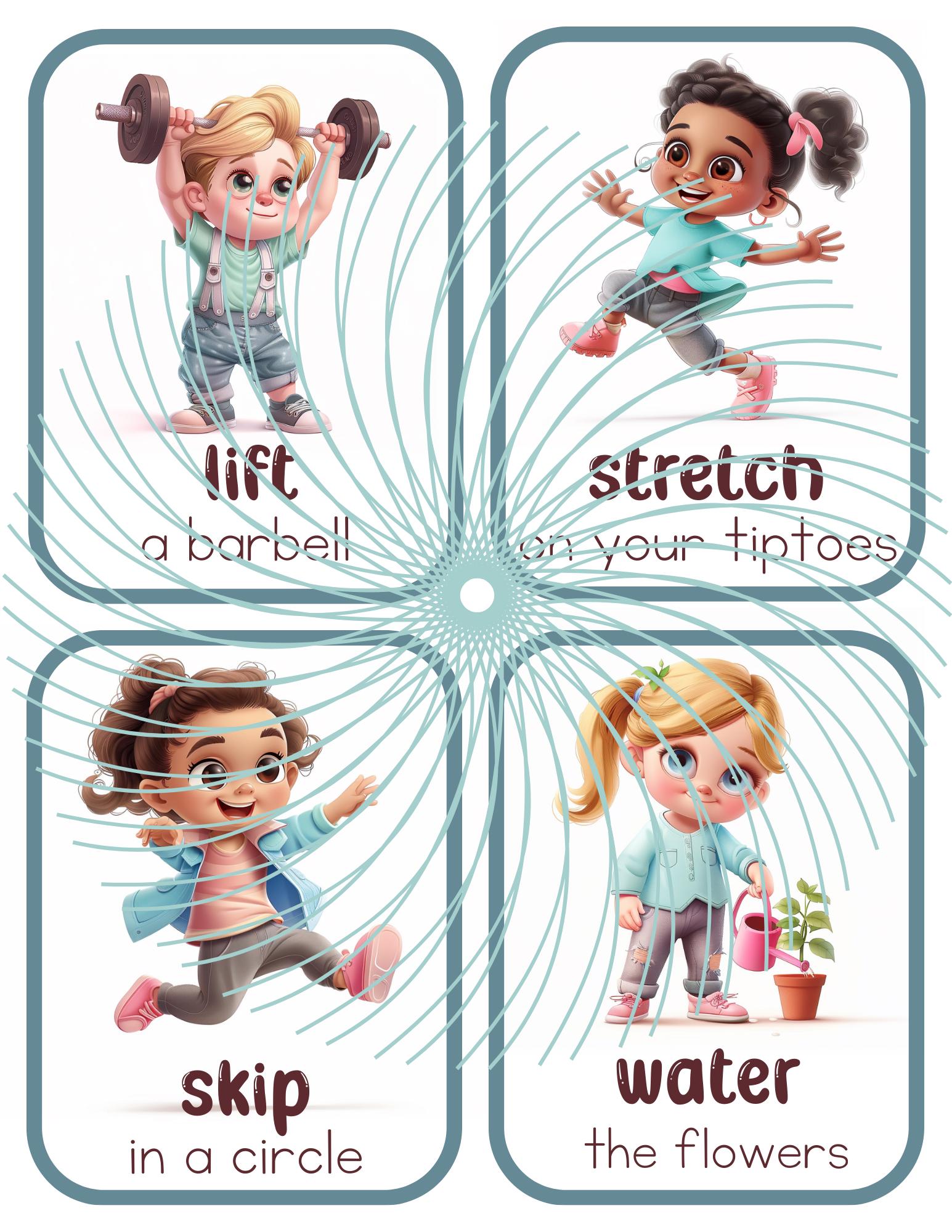 Movement Cards for Toddlers and Preschool Kids Get Moving, Busy ...