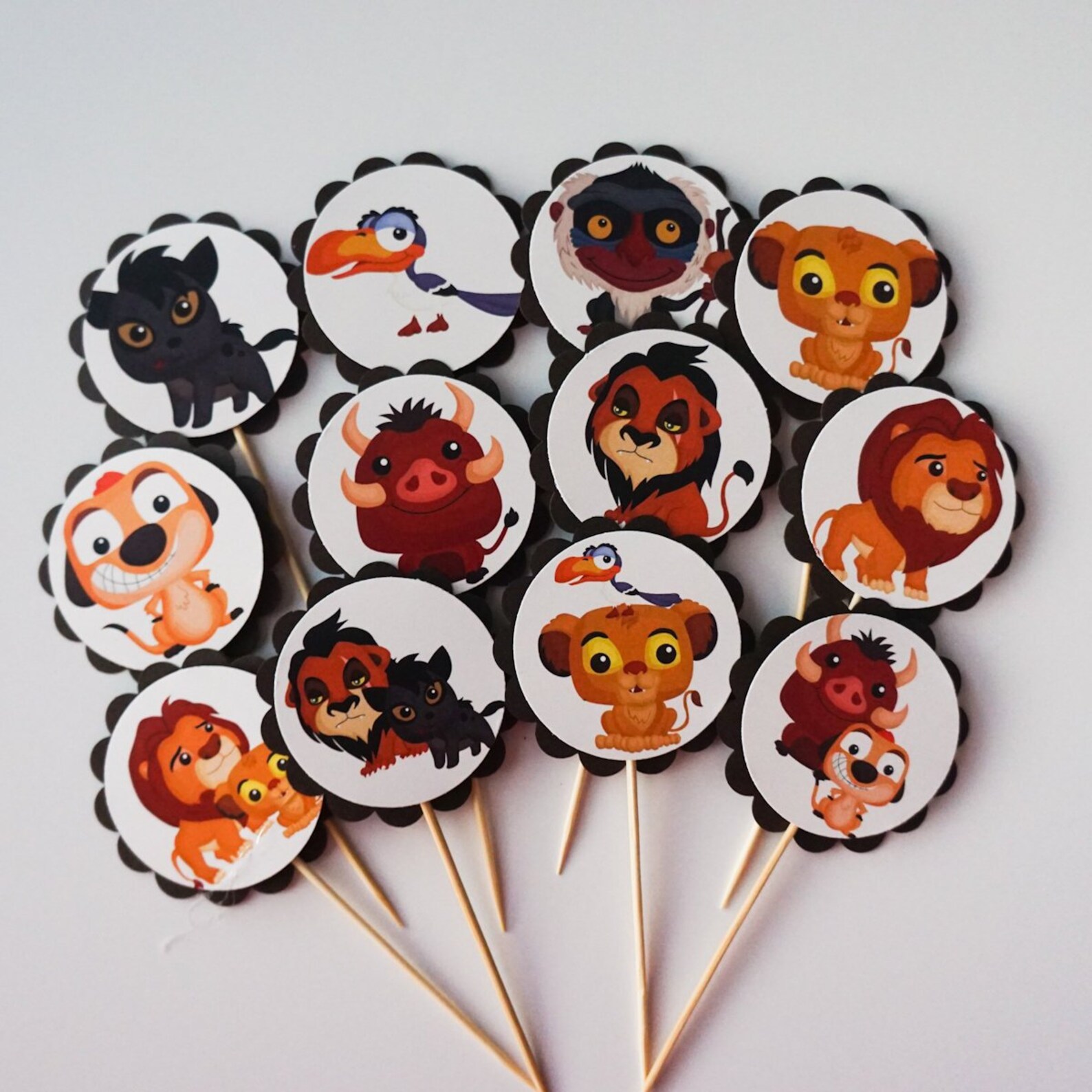 Lion King Cupcake Toppers Simba Pumba Mufasa Scar Zazu | Etsy