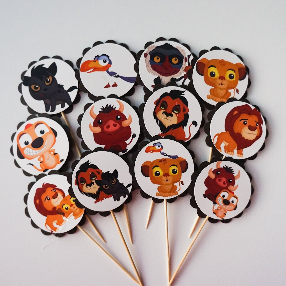 Lion King Cupcake Toppers Simba Pumba Mufasa Scar Zazu | Etsy
