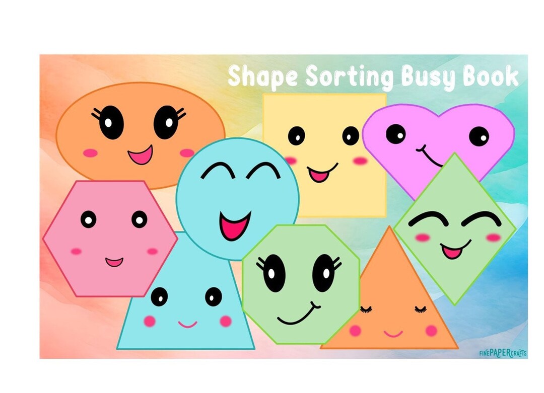 Shapes Busy Book or Pages for Toddlers Travel Size Book Printable ...