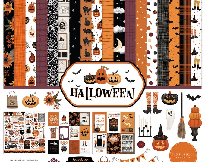 Carta Bella HALLOWEEN Collection Kit With 12 X 12 Double Sided Papers ...