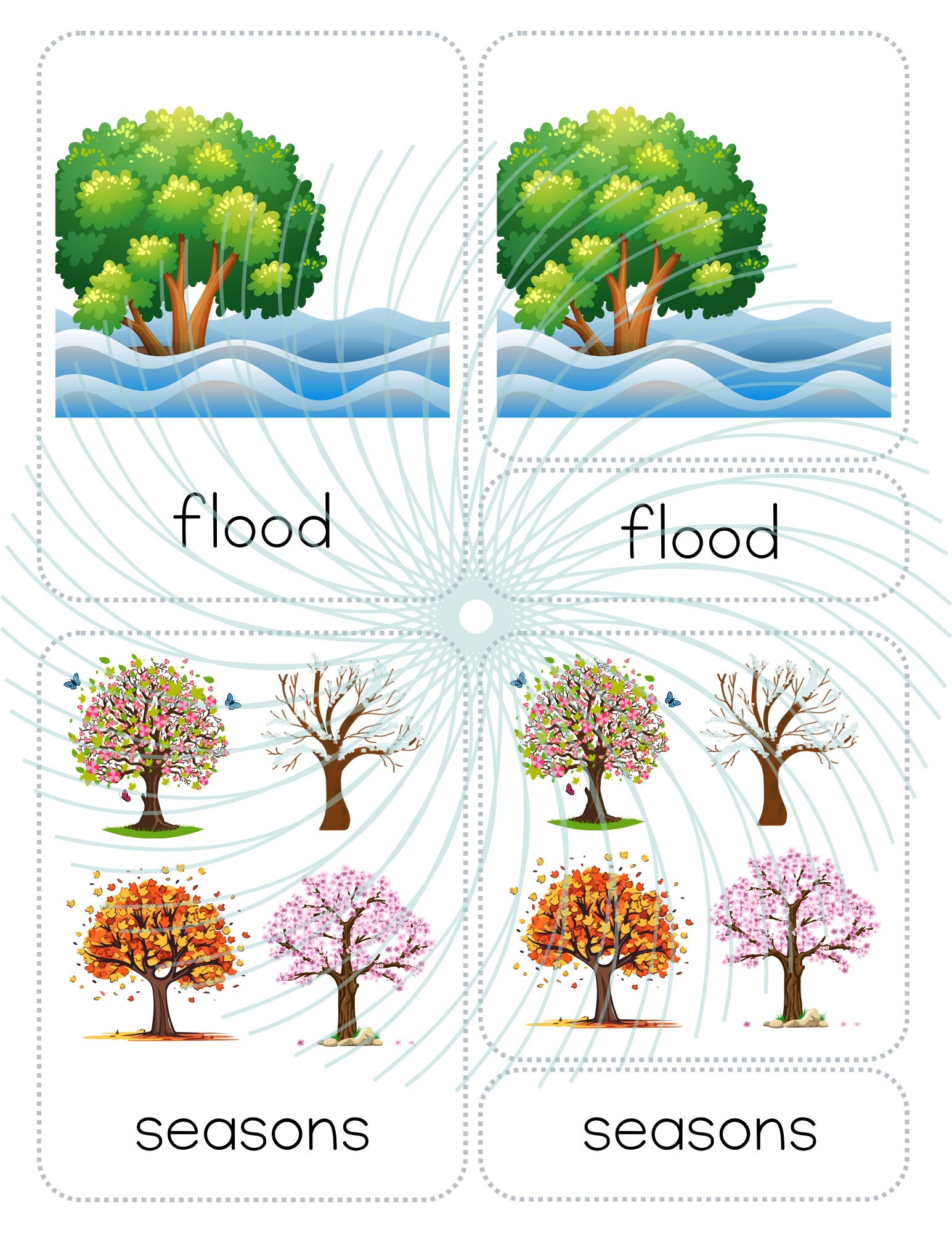 3 Part Cards - Weather and Seasons - Flash Cards, Montessori Flashcards ...