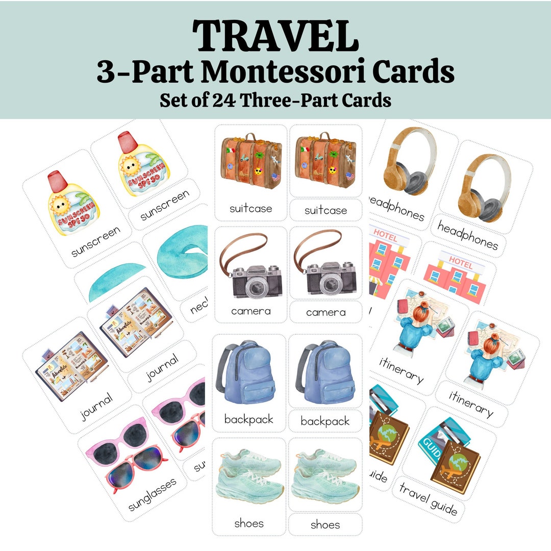 3 Part Cards - Travel Vacation - Flash Cards, Sea, Montessori ...
