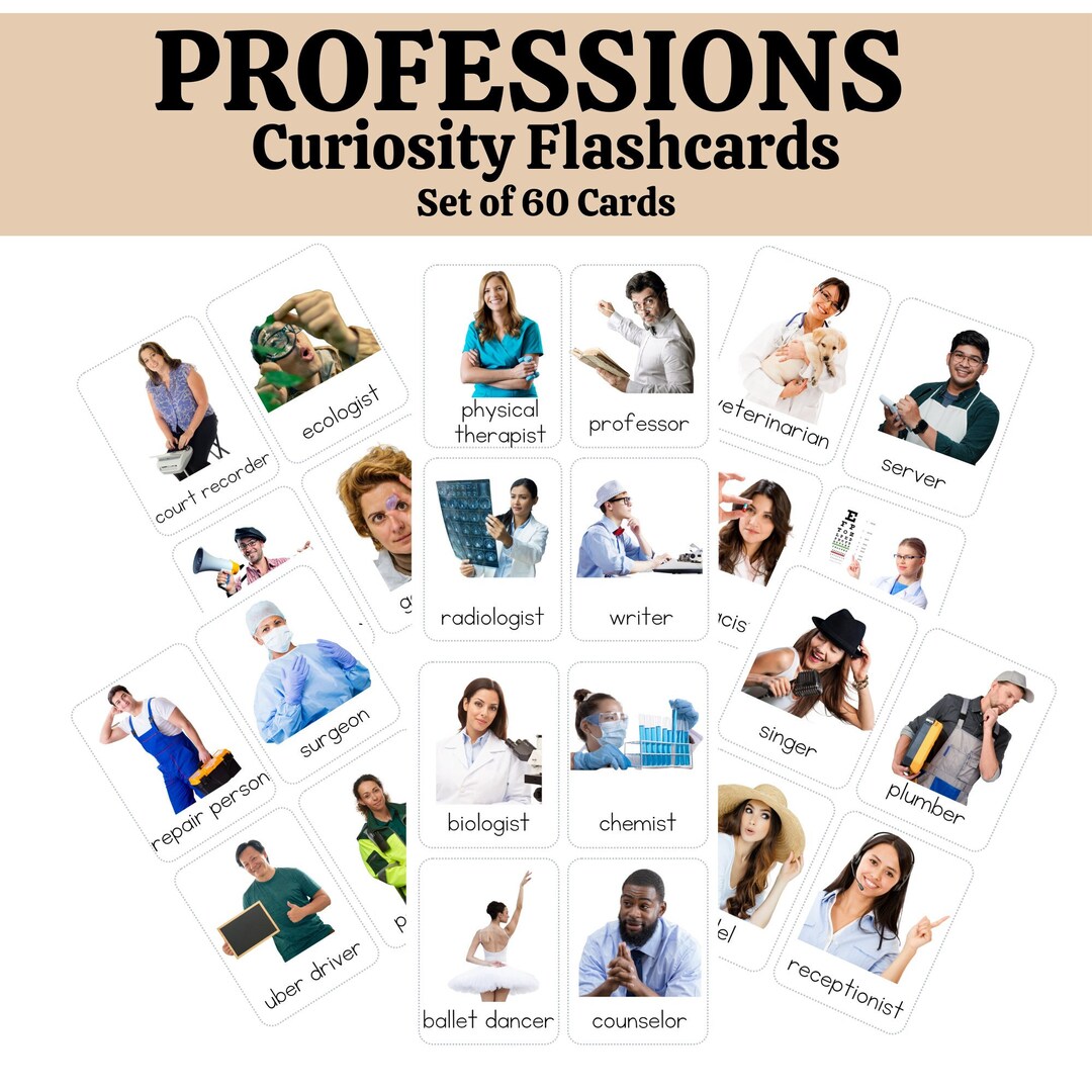 Flashcards - Professions 60 Curiosity Cards for the Growing Mind ...