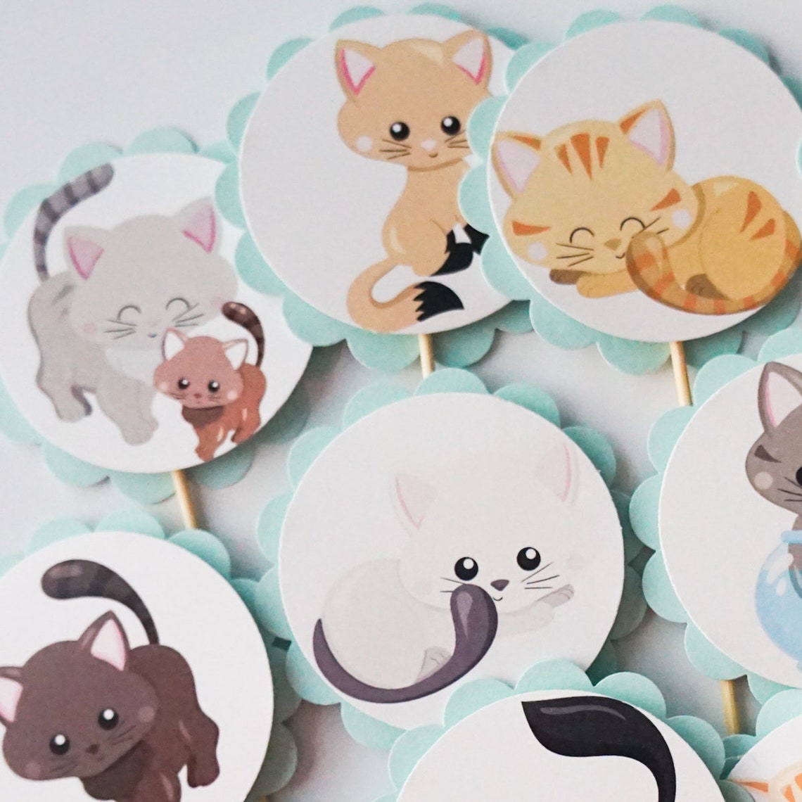 Kitty Cat Cupcake Toppers Great for Any Event Adopting a | Etsy