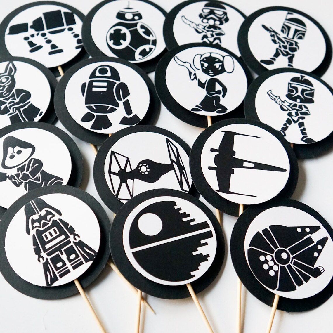 Star Wars Cupcake Toppers 14 Cupcake Flags Cupcake Toothpick - Etsy