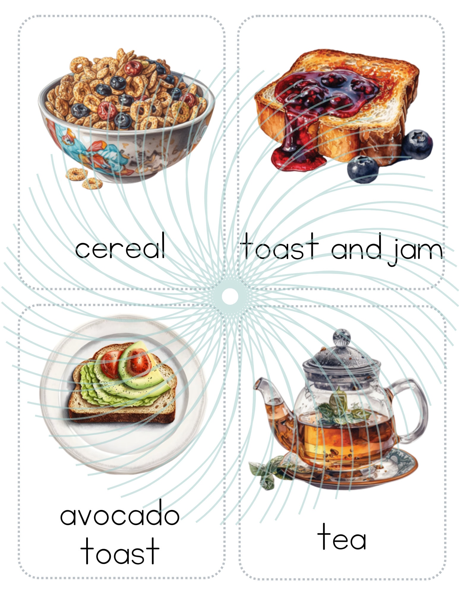 Flashcards - Breakfast Foods, Curiosity Cards for the Growing Mind ...