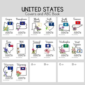 Abc's of the 50 States, Printable Booklet by State, Toddler, Child ...