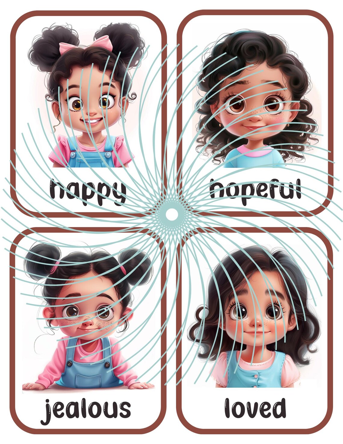 Emotion Flashcards, Feeling Cards for Toddlers and Preschool, Dark ...