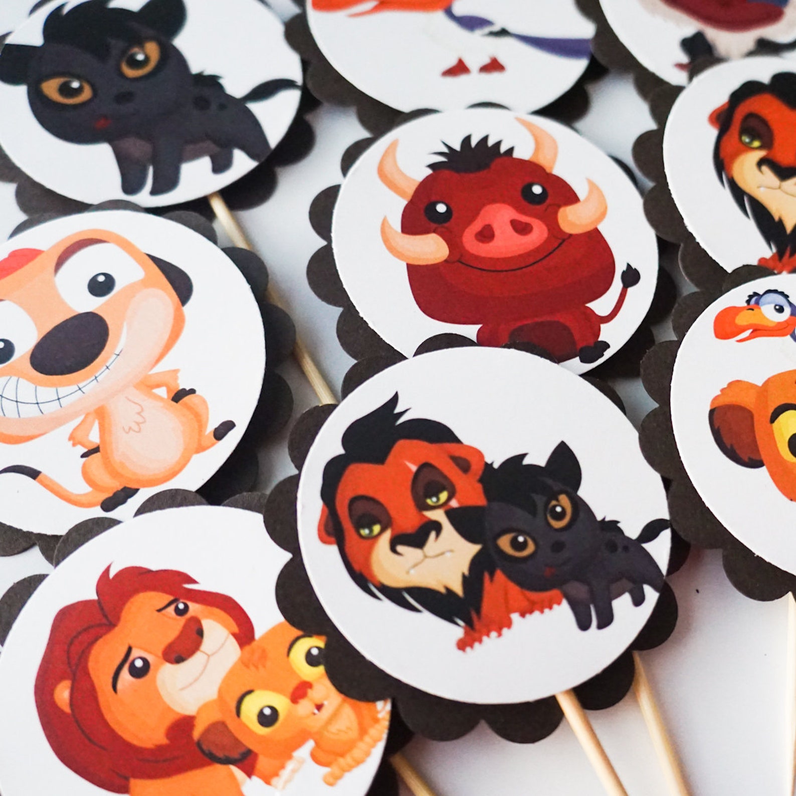 Lion King Cupcake Toppers Simba Pumba Mufasa Scar Zazu | Etsy