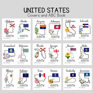 Abc's of the 50 States, Printable Booklet by State, Toddler, Child ...