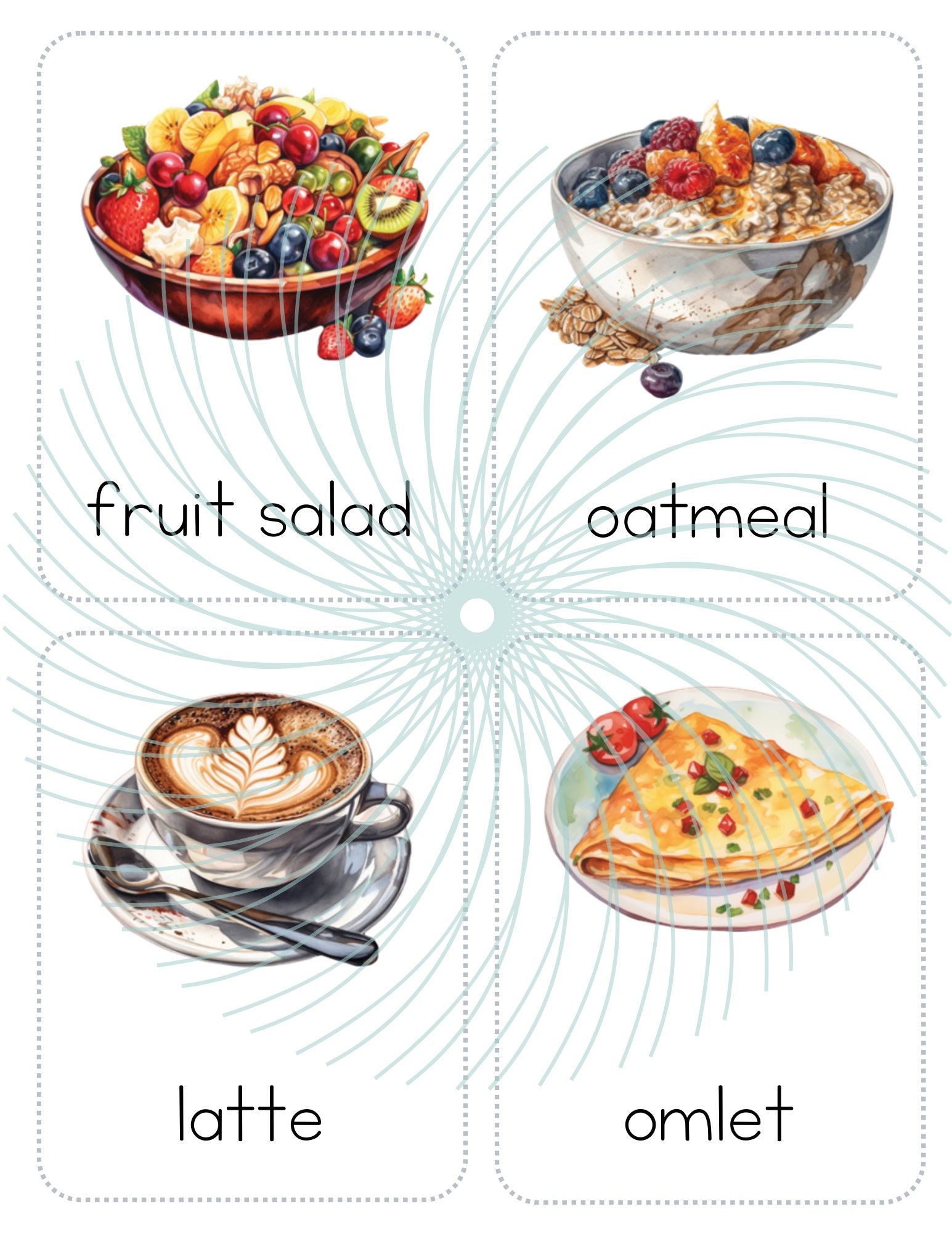 Flashcards - Breakfast Foods, Curiosity Cards for the Growing Mind ...