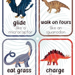 Movement Cards for Toddlers and Preschool Dinosaurs, Busy Activities ...