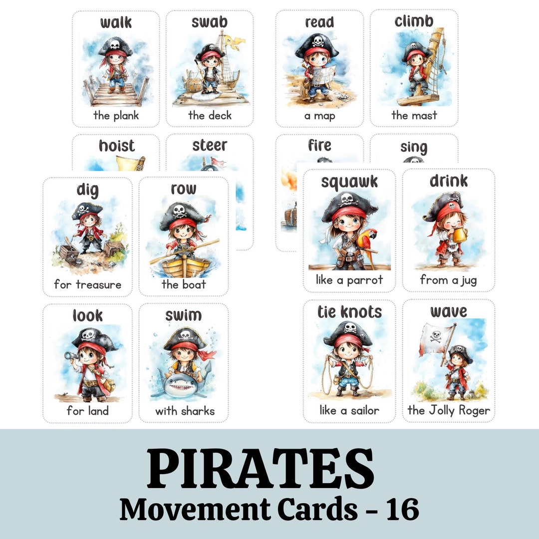 Movement Cards Pirate Themed for Toddlers and Preschool, Busy ...