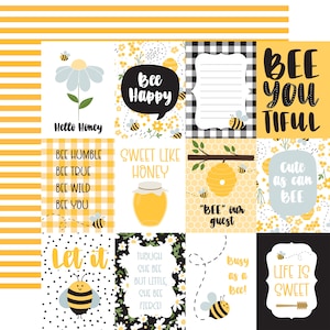 Echo Park BEE HAPPY Collection Kit With 12 X 12 Double Sided Papers and ...