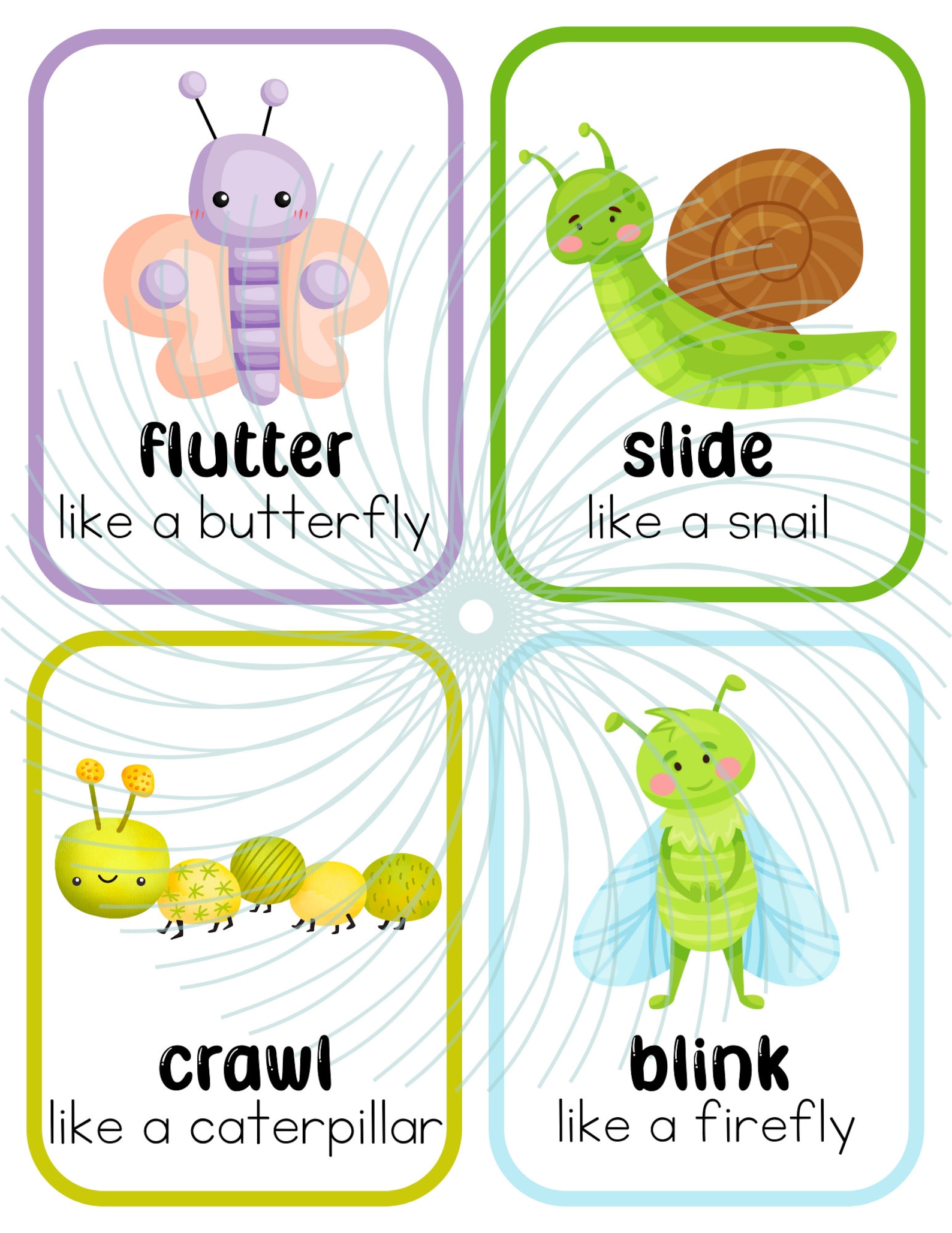 Movement Cards Bugs for Toddlers and Preschool, Busy Activities, Fun ...