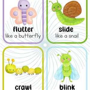 Movement Cards Bugs for Toddlers and Preschool, Busy Activities, Fun ...