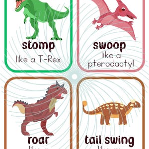Movement Cards for Toddlers and Preschool Dinosaurs, Busy Activities ...